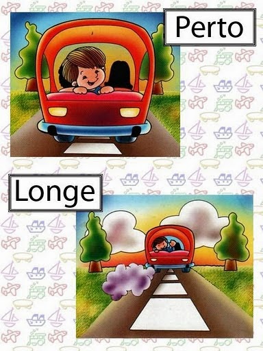 Cartazes para trabalhar os conceitos: perto e longe, maior e menor etc ...