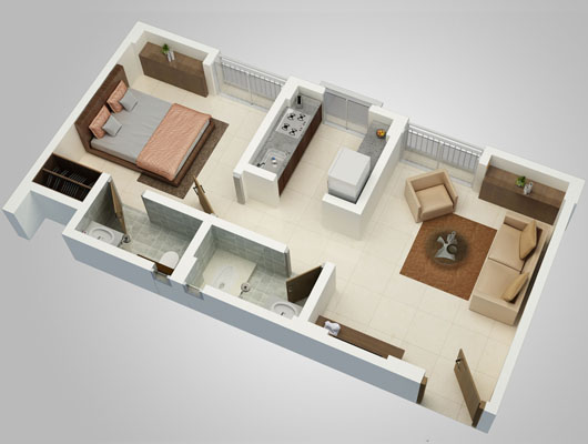 Parbhani Home Expert: 1 BHK FLOOR PLANS