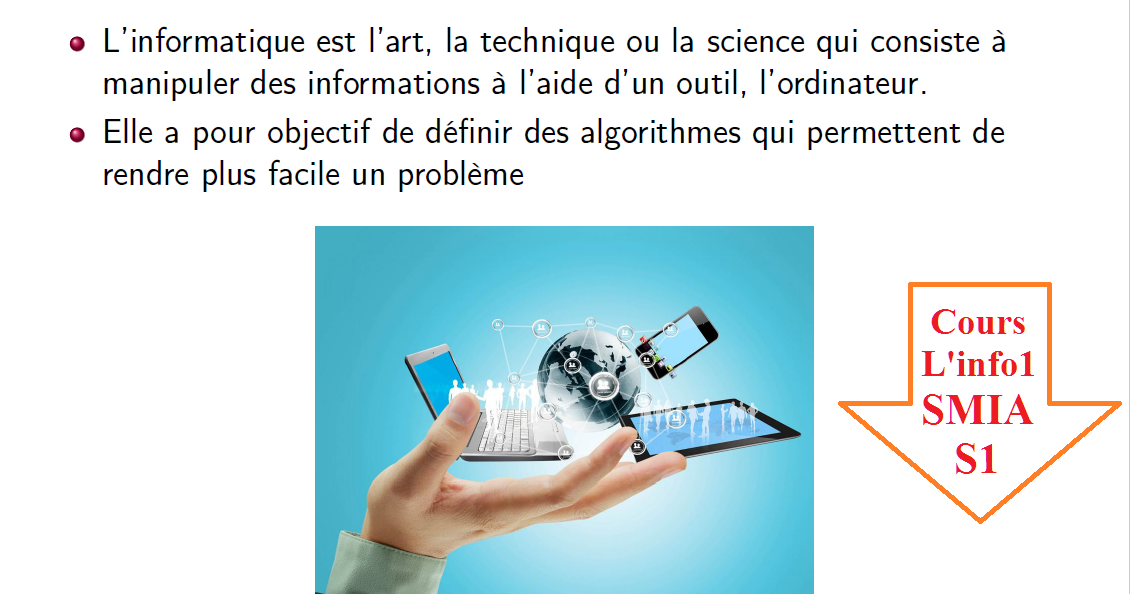 Cours L'informatique 1 SMIA S1 : Introduction à l’informatique PrepaSUP