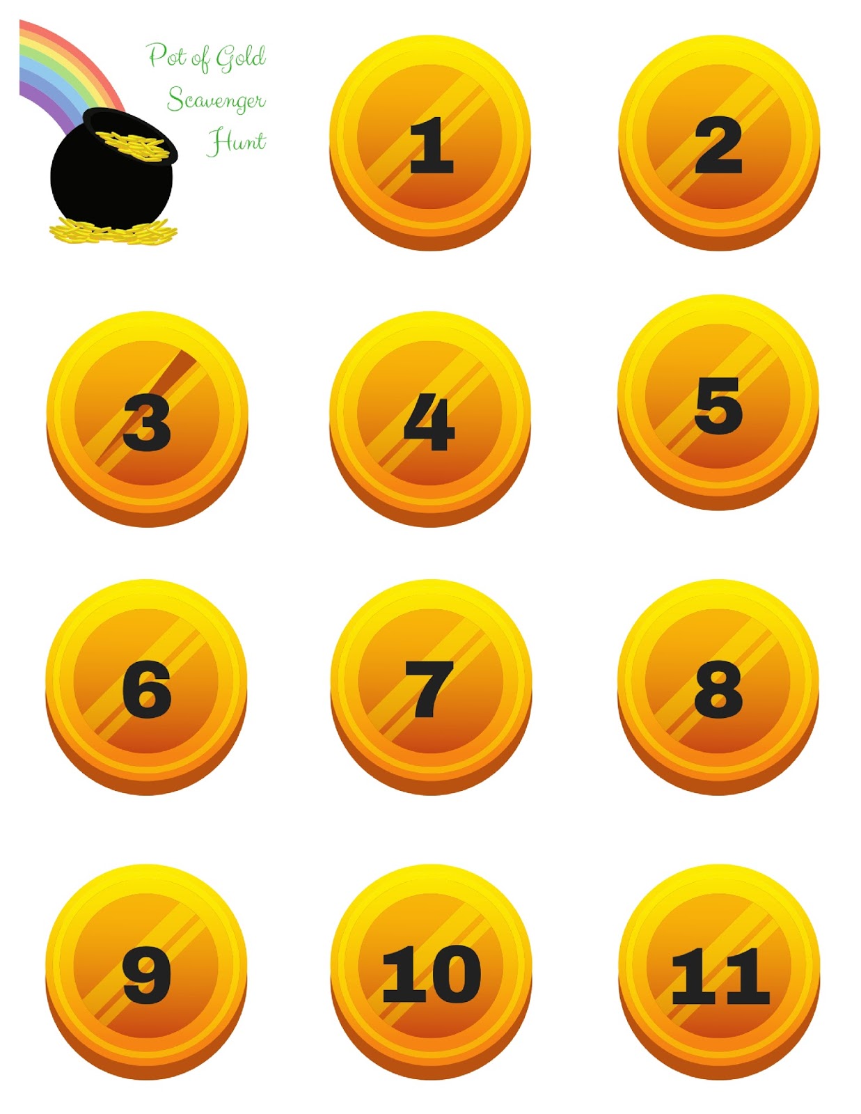 Arianne's Joys: Free Pot of Gold Scavenger Hunt Printable!