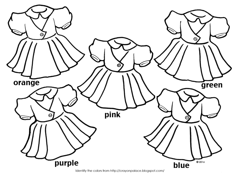 Crayon Palace: Identify Color Words: little girl dresses