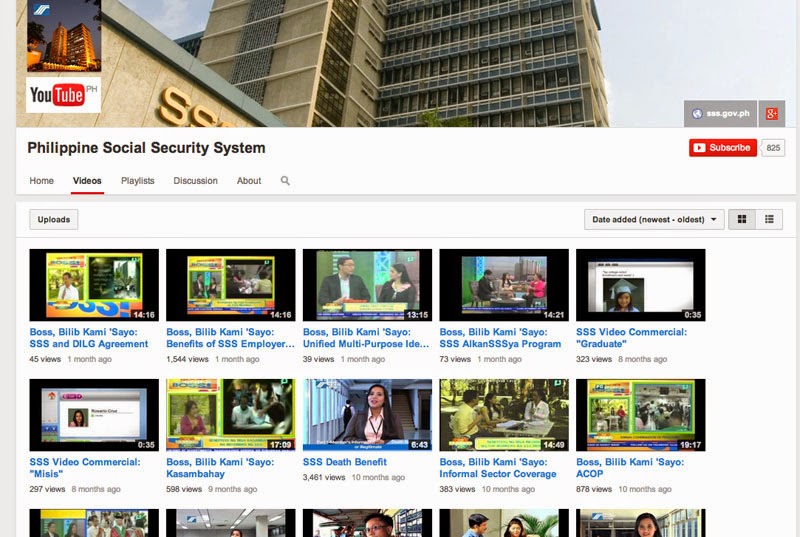 Social Security System Inquiries: SSS Youtube Channel
