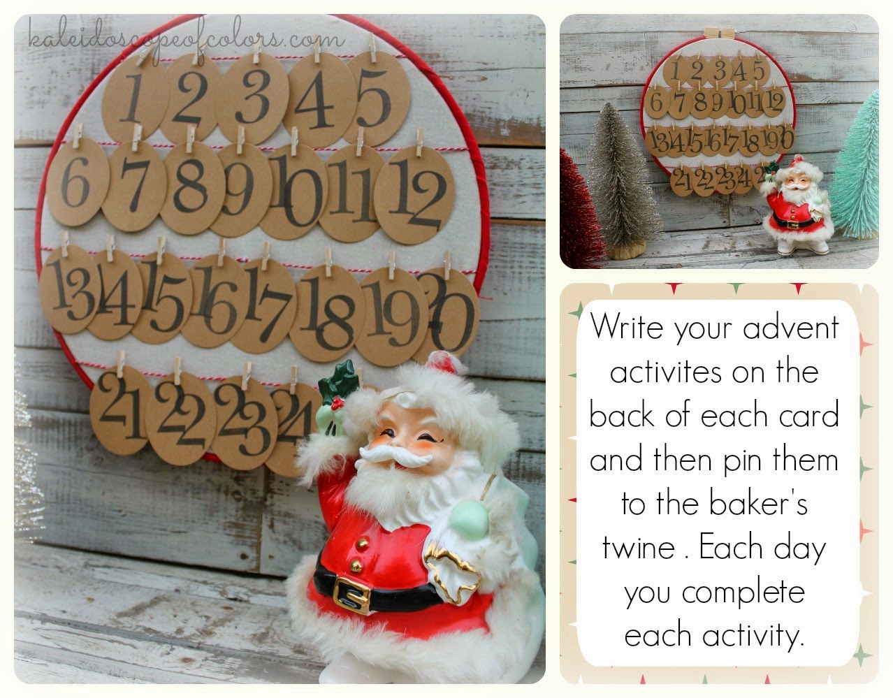 Kaleidoscope of Colors: DIY Christmas Hoop Advent Calendar