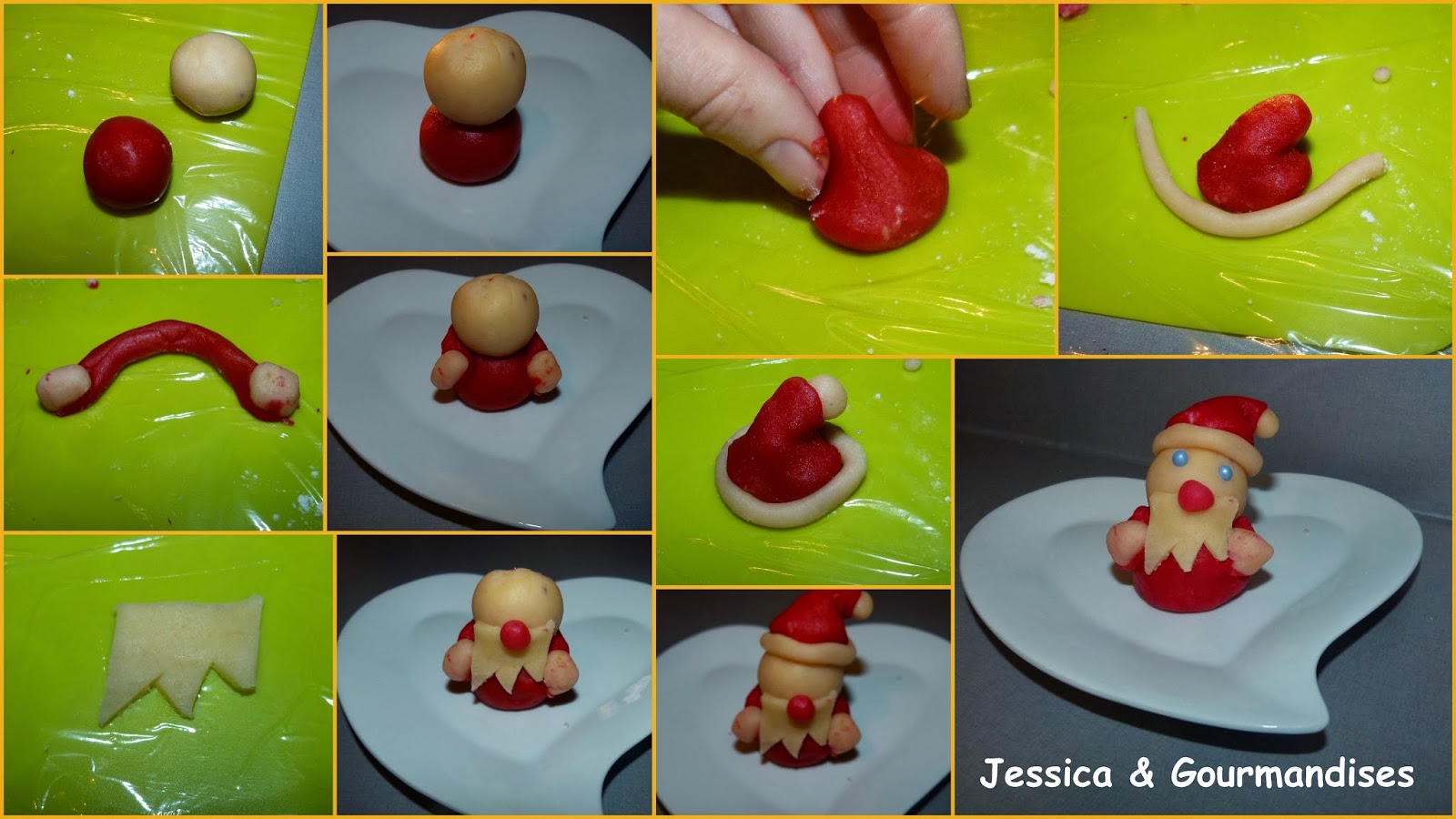 Jessica & Gourmandises: Décoration : Père Noël en pâte d'amande