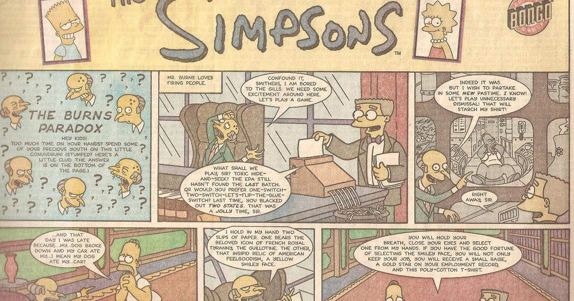 Sunday Comics Debt: Simpsons Newspaper Comics