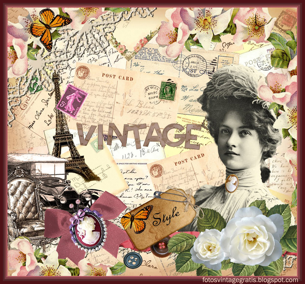 Imágenes vintage gratis / Free vintage images: Collage París victoriano