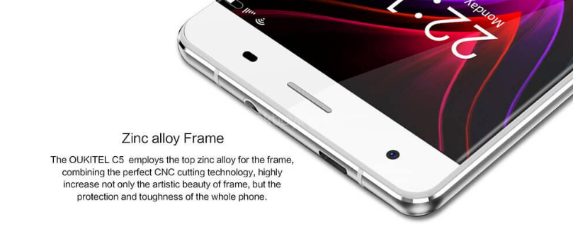 Oukitel C5 5.0 Inch Smartphone HD Screen 2GB RAM 16GB ROM MTK6580 Quad ...