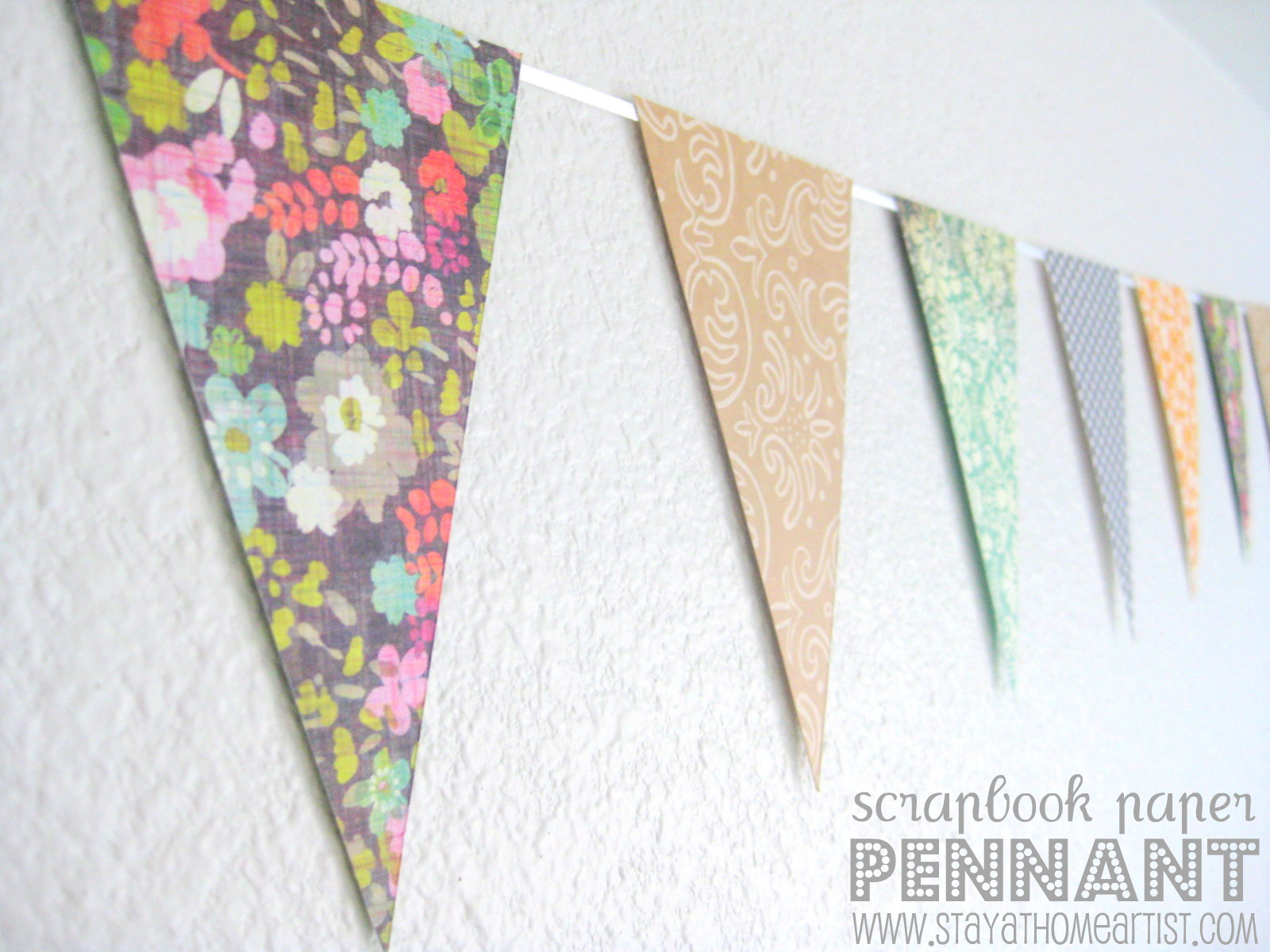 stayathomeartist.com: scrapbook paper pennant...