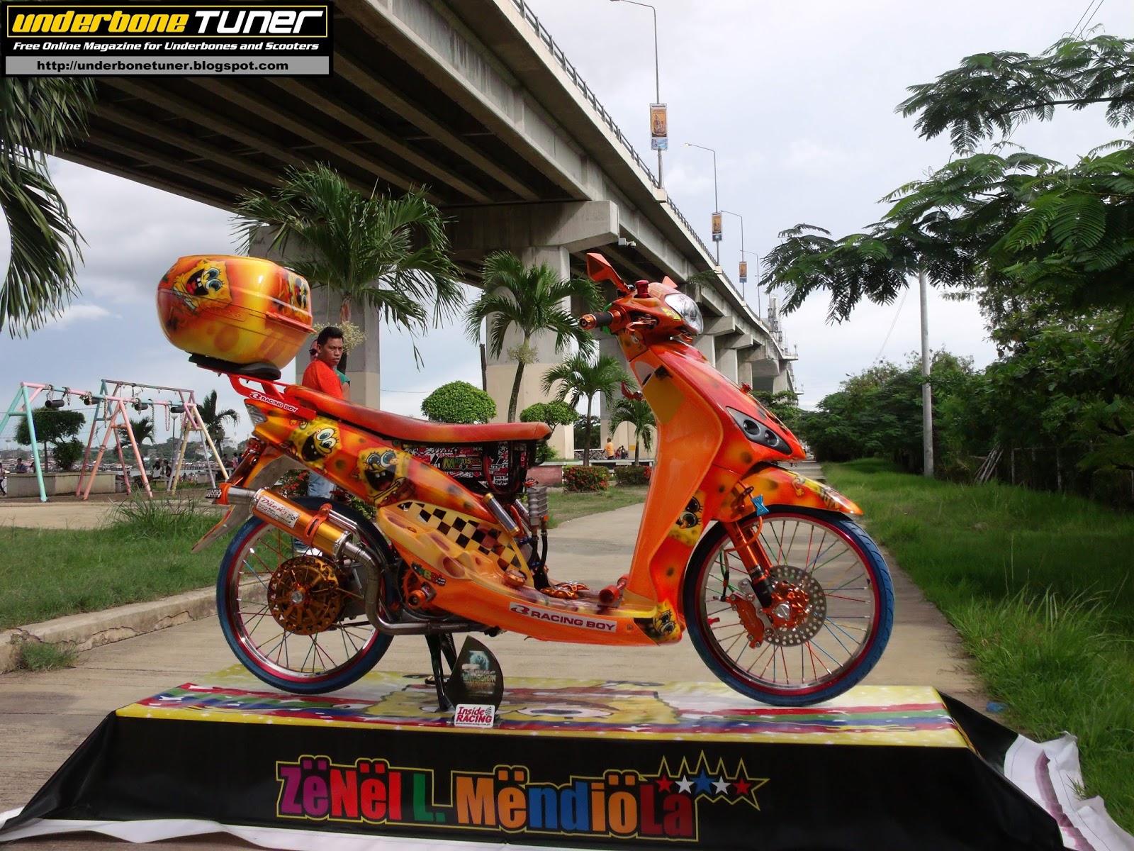 underbone tuner: SpongeBob Themed Thai- Style Yamaha MIO from Mandaue