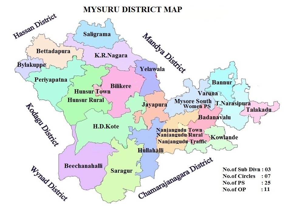 MYSURU DISTRICT POLICE: DISTRICT MAP