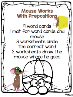 Mouse Works with Prepositions ~ Preschool Printables