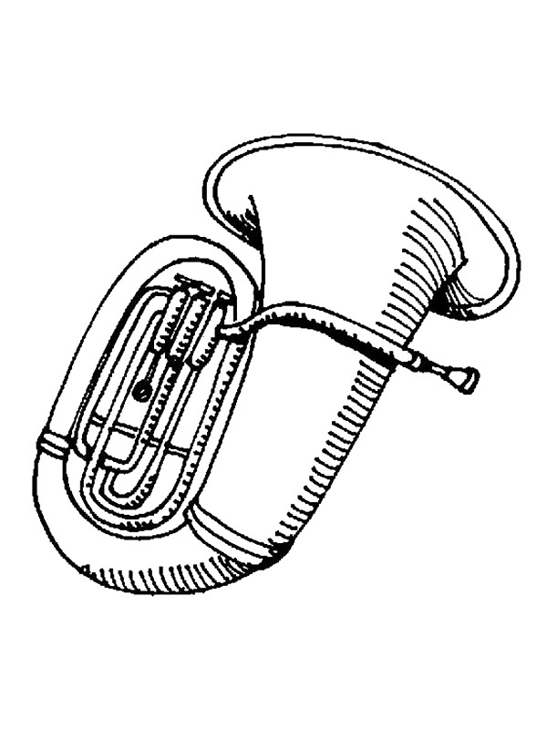 French Horn Coloring Page