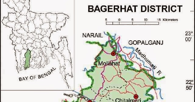 Bagerhat Zila Map, Khulna Division, Bangladesh