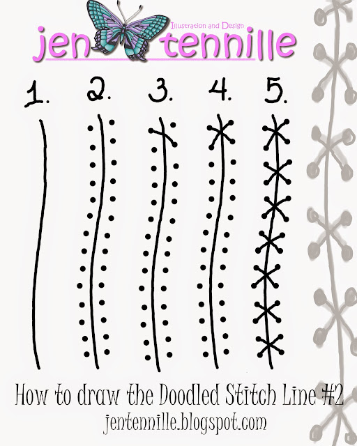 Jen Tennille's Draw Doodle Style!: Free Tutorial - Doodle Stitch Line #2