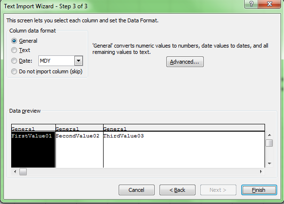 How to open a text file in Excel?