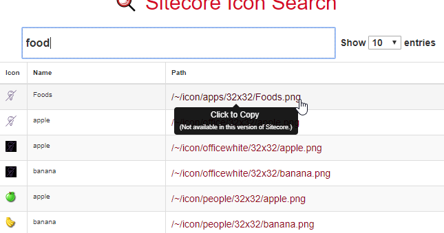Sitecore Icon Search v2.0 and Firefox Support ~ Sitecore Gabe