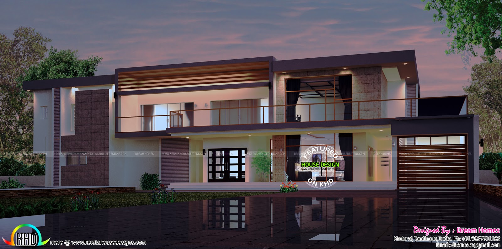 Wide contemporary house with floor plan - Kerala Home Design and Floor ...