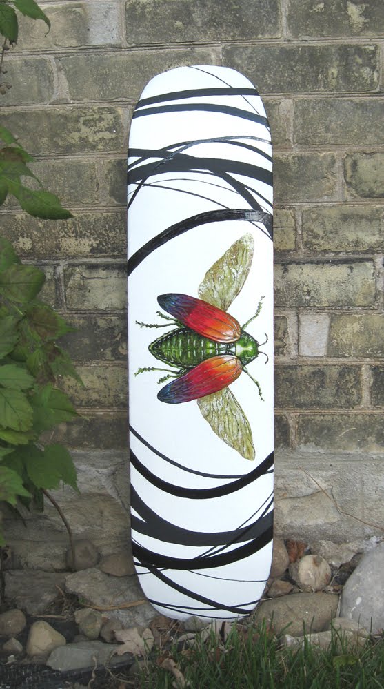 BOARD'EM Fundraiser Art Show - Beetle Board Completed