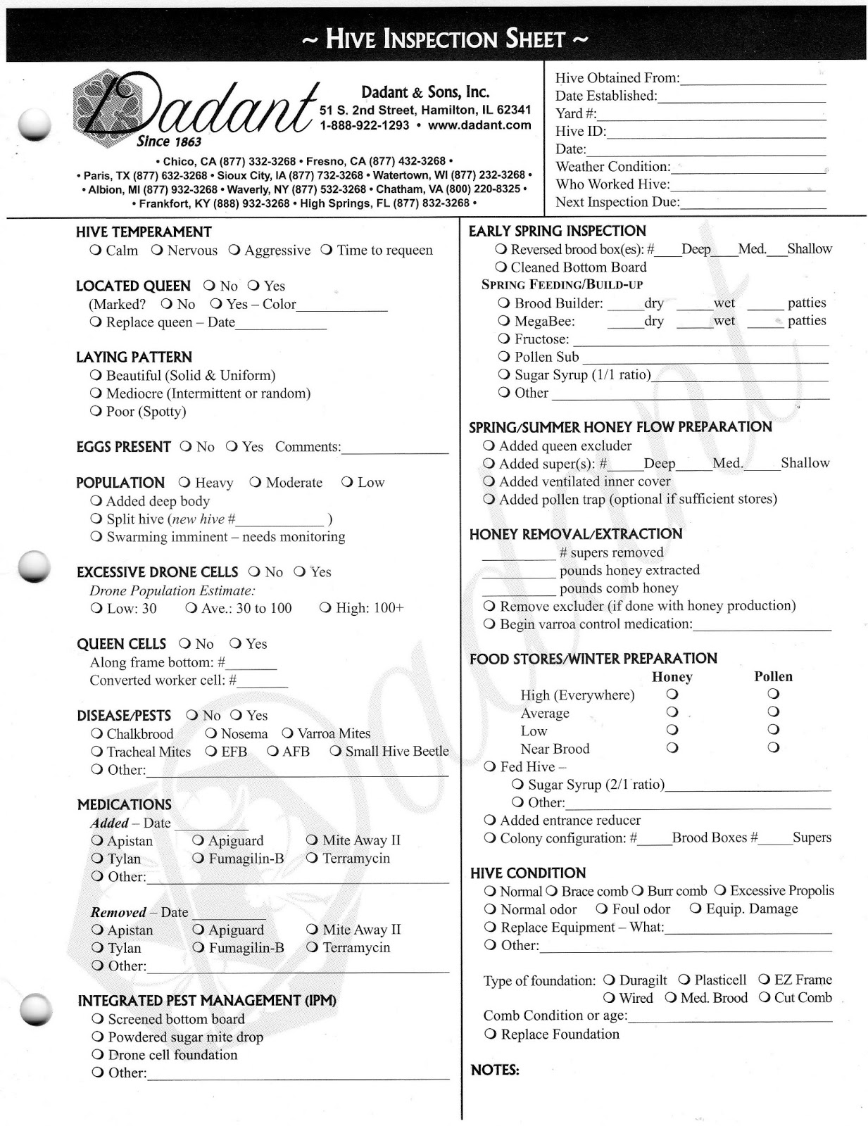 Bear Foot Honey Farm: Beehive Maintenance Information