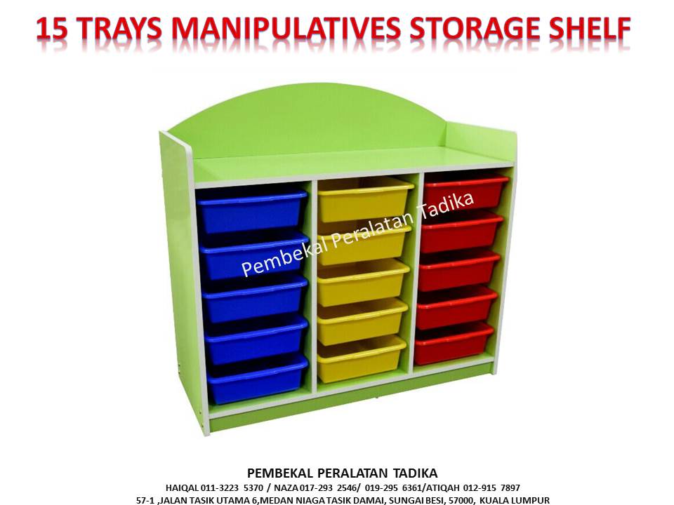 15 Tray Manipulatives Storage Shelf - RM 310.00 | PEMBEKAL PERALATAN TADIKA