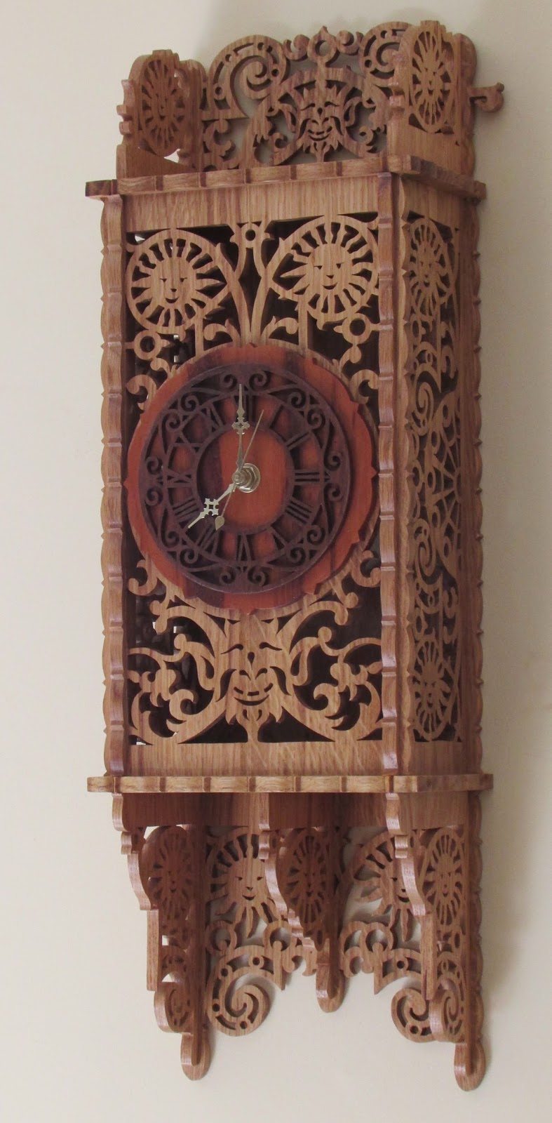 Oilgate Woodcraft: Gothic Fretwork Wall Clock.