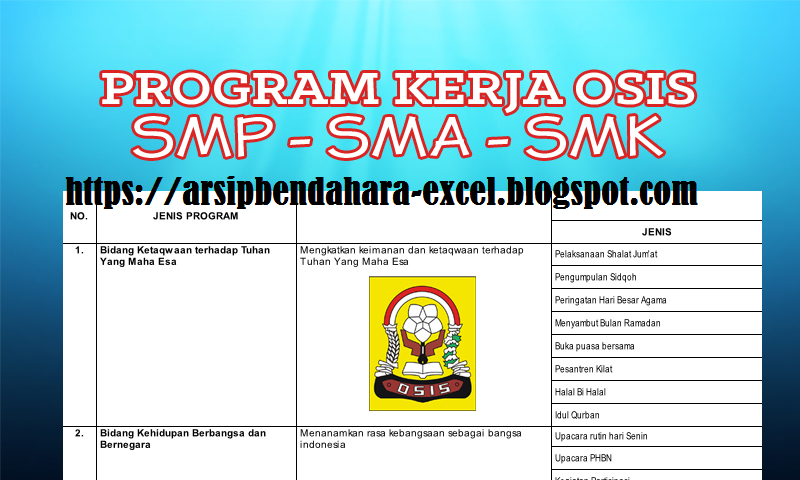 Contoh Program Kerja OSIS SMP SMA Tahun 2018 ~ File Guru