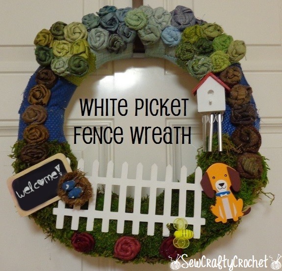 White Picket Fence Wreath - Sew Crafty Crochet