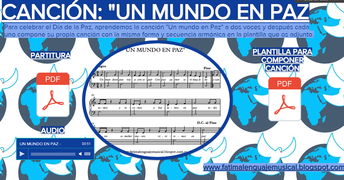El Lenguaje Musical de Fátima: CANCIÓN:"UN MUNDO EN PAZ"