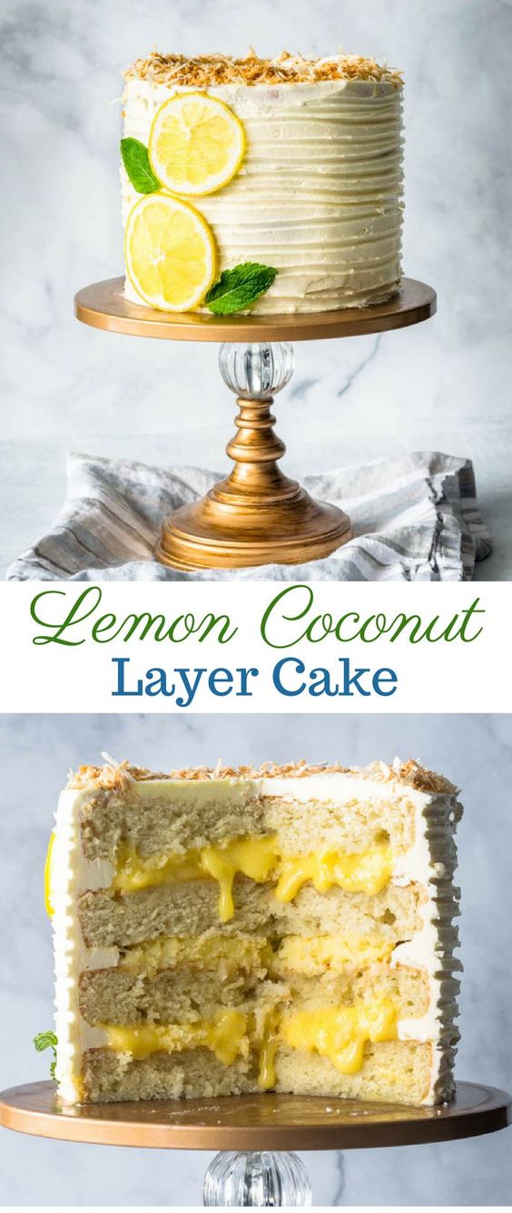 Lemon Coconut Layer Cake - Healthy Food Ideas