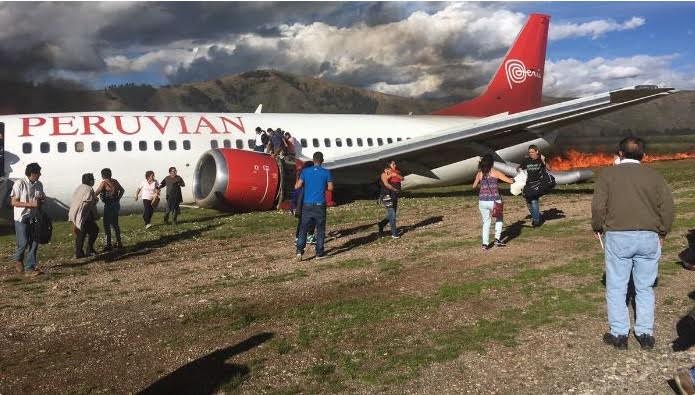 Plane carrying 141 passengers burst into flames after landing in Peru ...