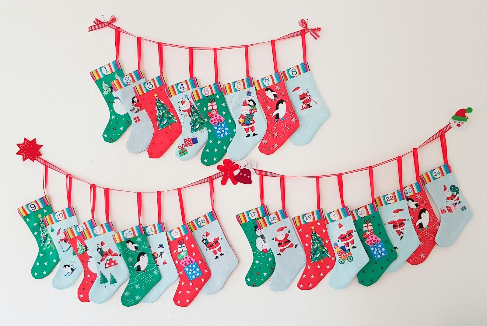 Ema Decorations: How to sew Christmas stocking for Advent Calendar