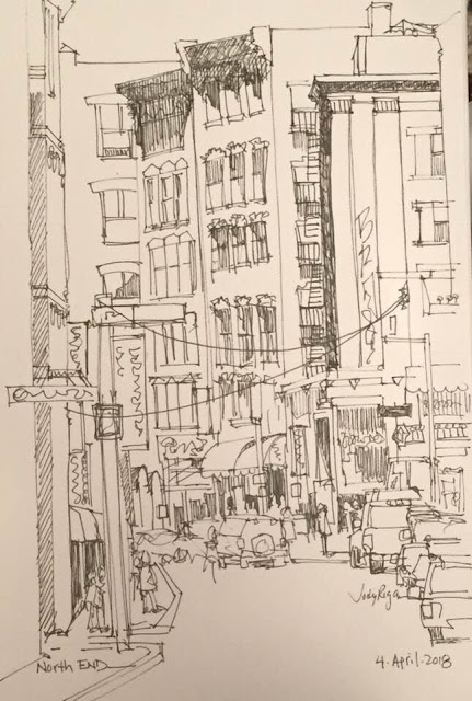 Jody Regan Paints: Day 186 "North End" 12 x 9 pen&ink