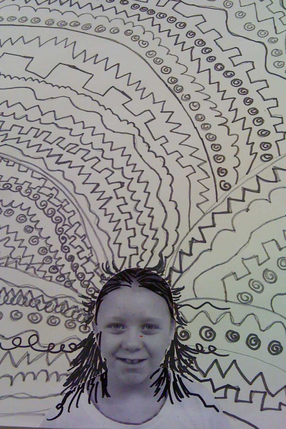 Nichols Art 2012-2013: Fourth Grade Line Art - Crazy Hair and Letter ...