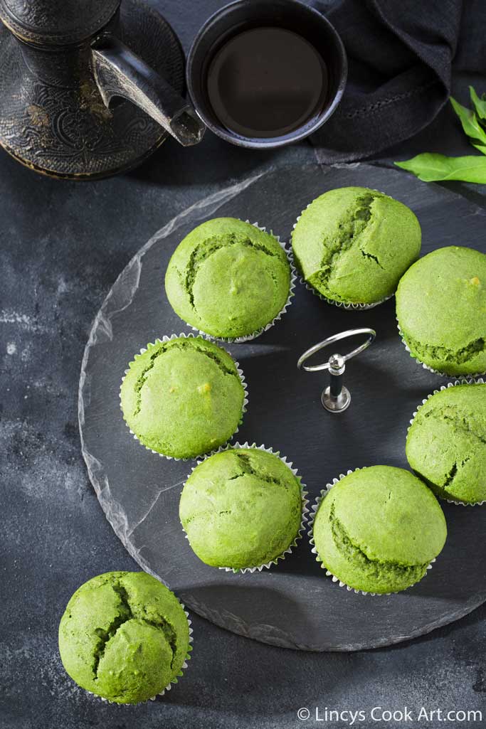 Eggless Spinach Muffins| Green Muffins ~ Lincy's Cook Art