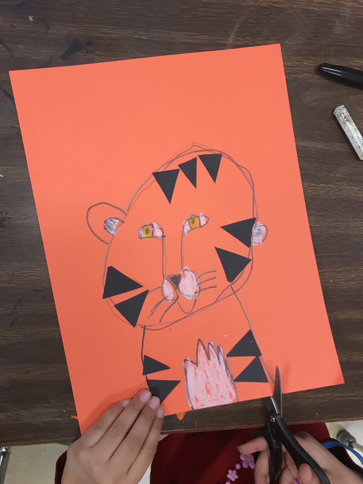 Elements of the Art Room: Kindergarten Tiger Collage