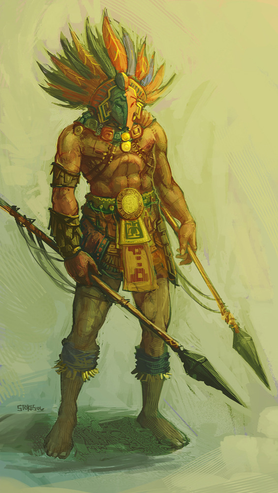 Warriors in art: Aztec Warrior by Jason Stokes