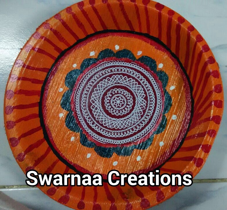 Swarnaa Creations: How to paint a paakku mattai plate (Beetel Nut Leaf ...