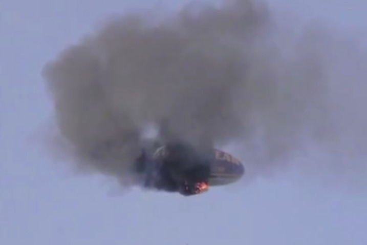 Goodyear Blimp EXPLODES over Germany...Kills Hero Pilot!!!!!