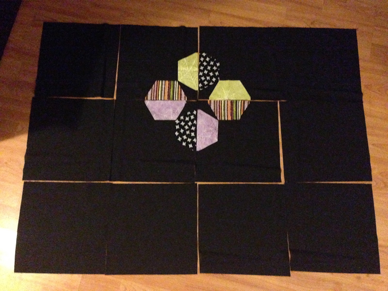 Adventures of a Quilting Novice: Halloween Hexi Gems Modern Wall Hanging