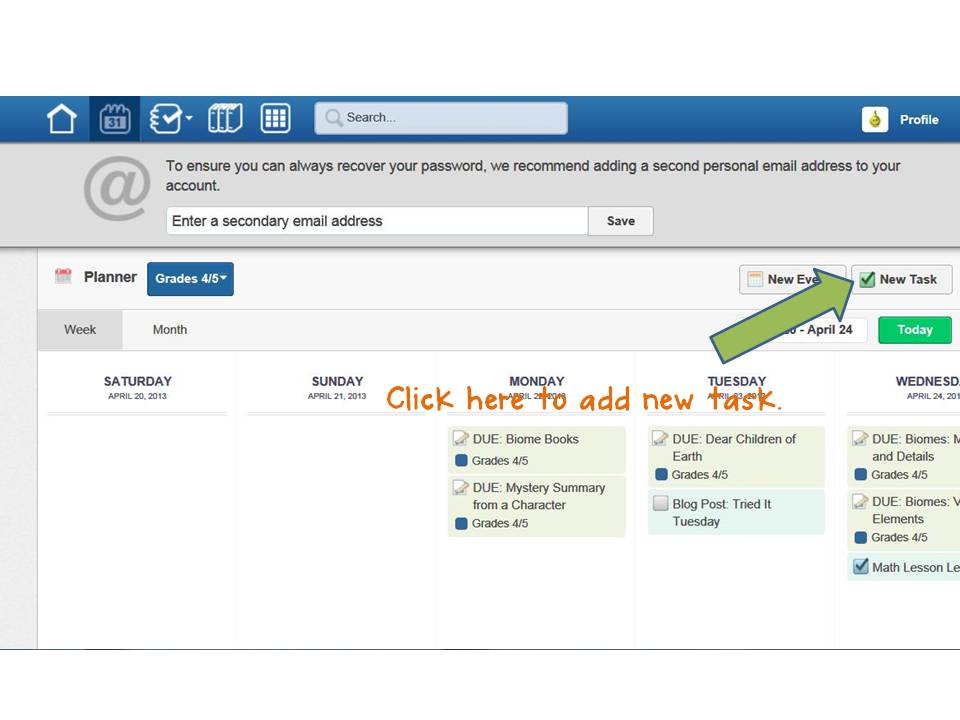 The Idea Backpack: Online Student Planner through Edmodo