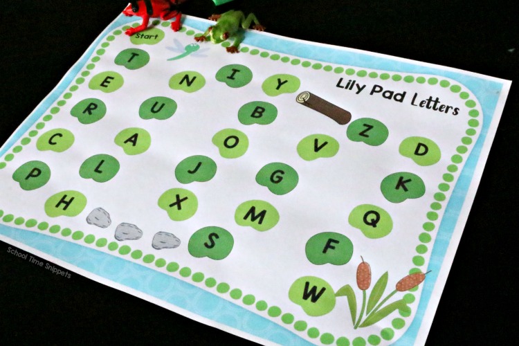 Frog Hop Alphabet Game Board | School Time Snippets