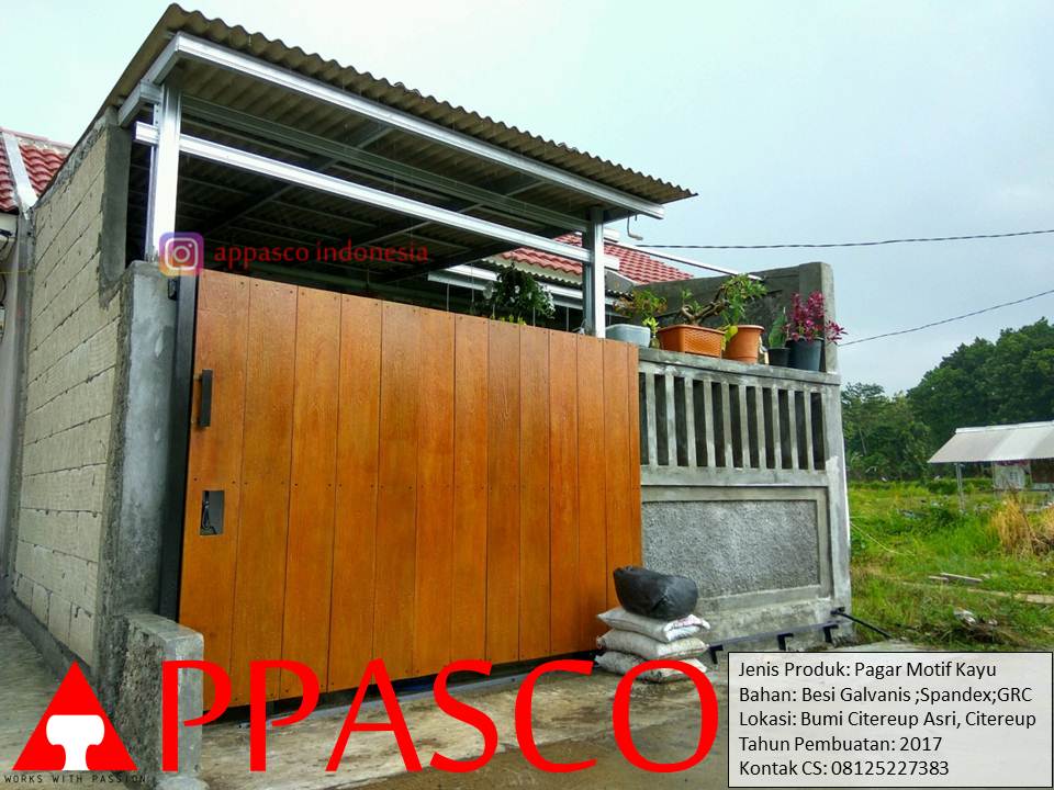 Pagar Minimalis Kayu GRC di Bumi Citeureup Asri - Jual Kanopi Termurah ...