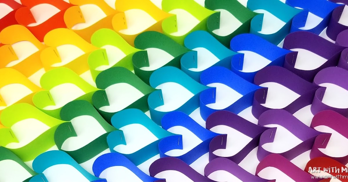 Rainbow heART Chain 💜💙💚💛🧡 ️ | Art with Mrs. Nguyen