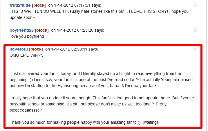 Another Year of Miracles: Best Comment Ever!