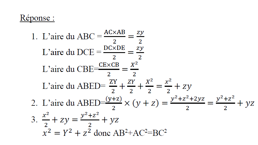 DEMONSTRATION DU THÉORÈME DE PYTHAGORE