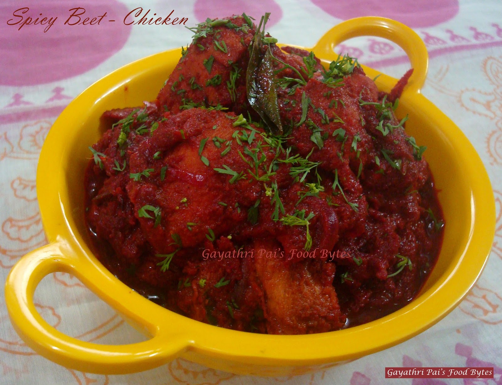Gayathri Pai's Food Bytes: Spicy Beet Chicken Curry.