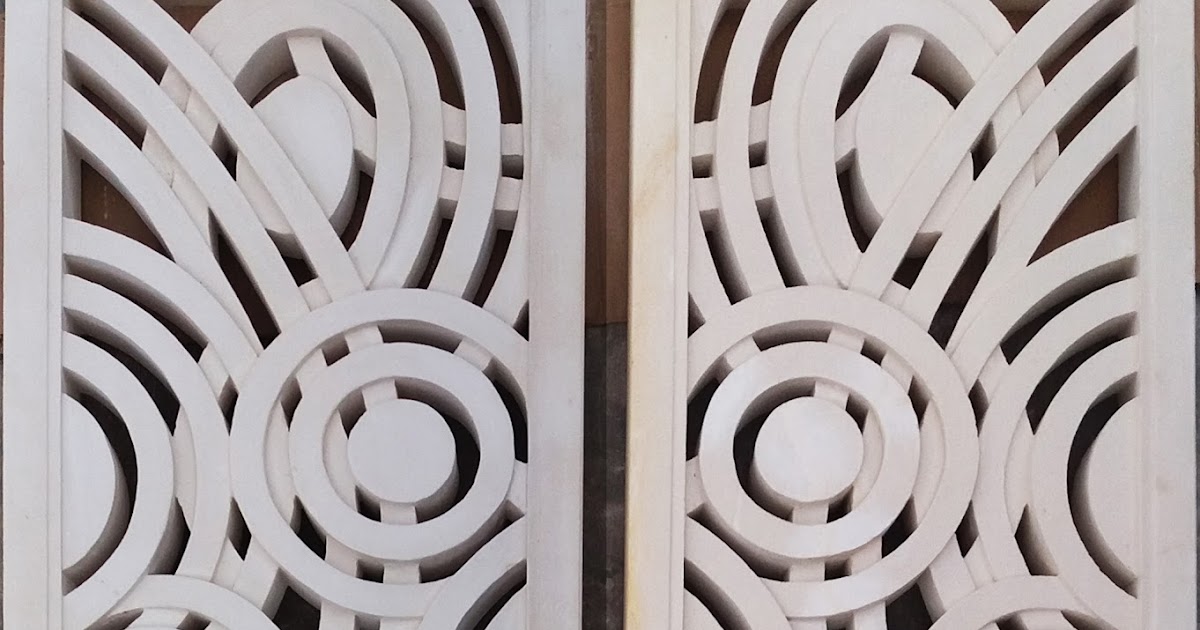 Roster batu paras putih motif lingkaran