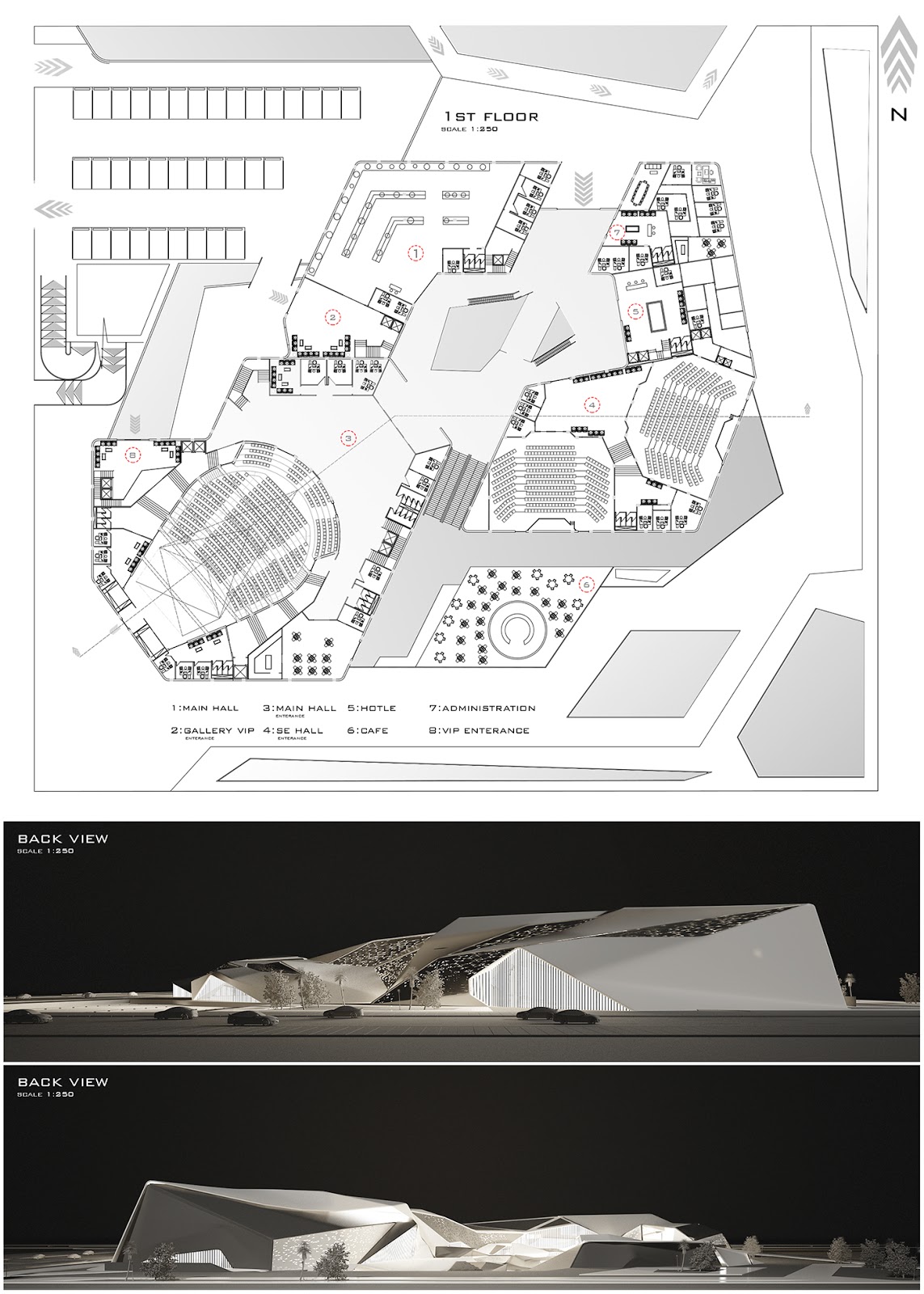 Conference hall 3D architectural visualization - Architecture Design ...