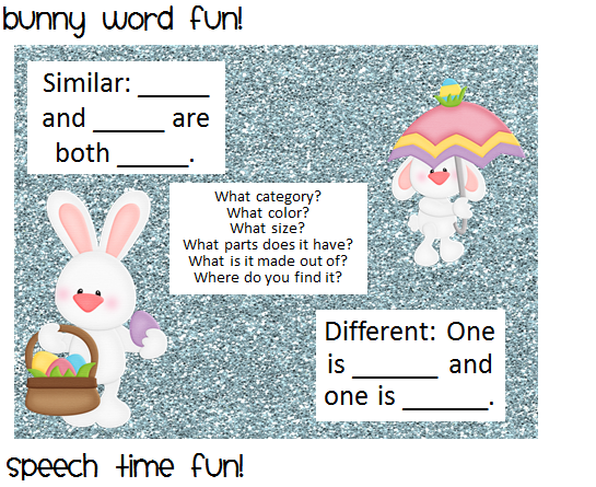 Bunny Word Fun! - Speech Time Fun: Speech and Language Activities