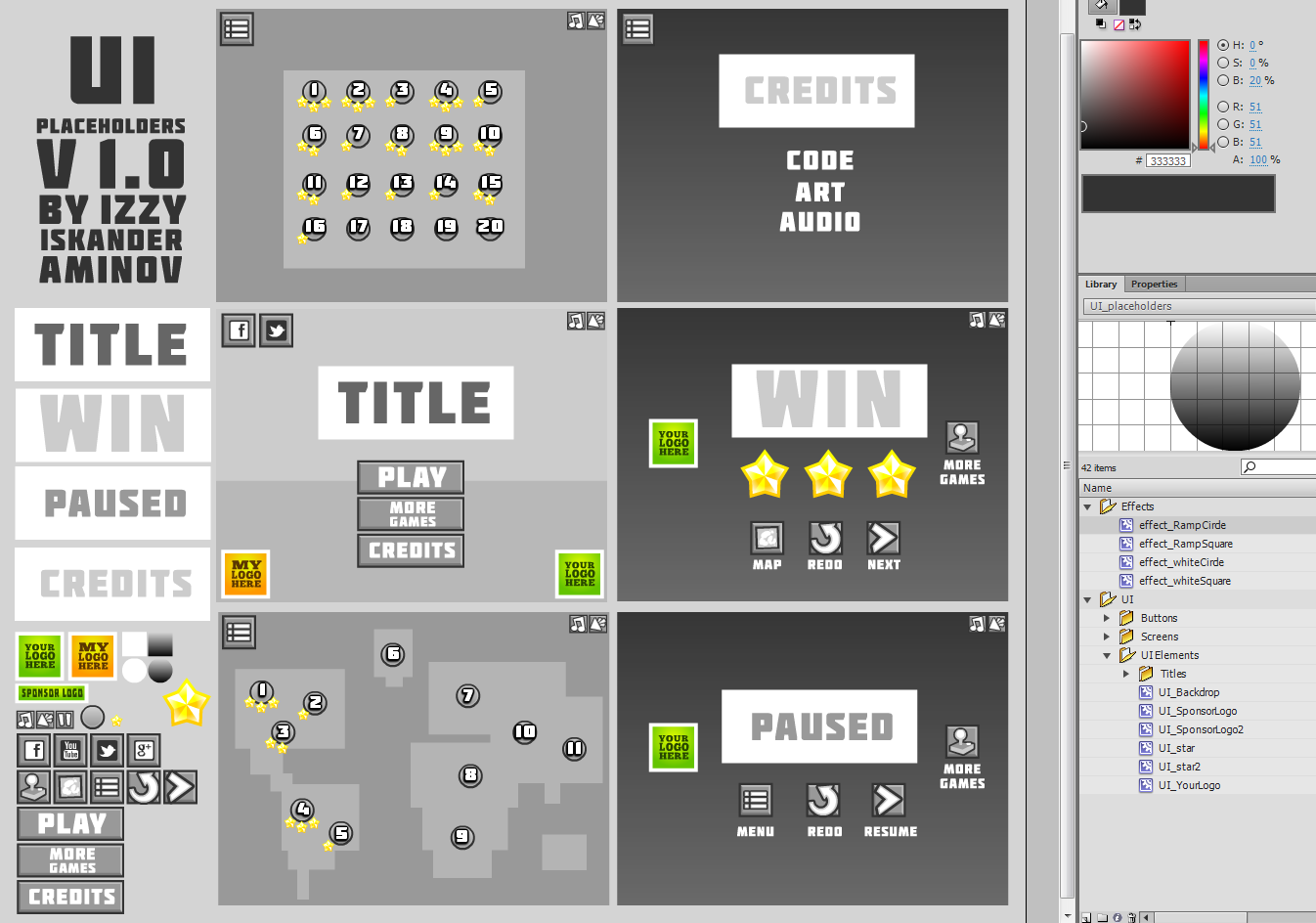 2D Game Art Tutorials: UI Placeholders & Download